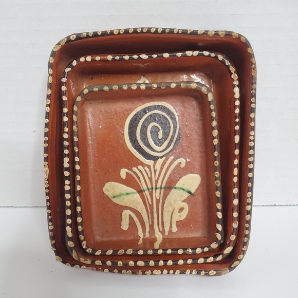 Mexican pottery | Accents | Set Of 3 Vintage Mexican Terra Cotta ...